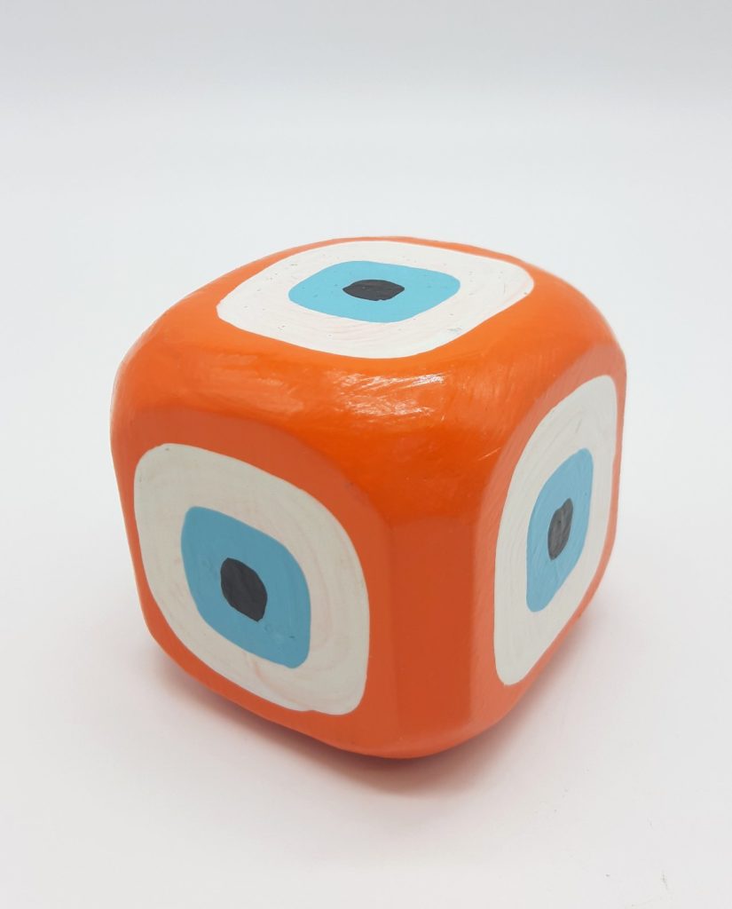 Κύβος Ματάκι Ξύλινος Χειροποίητος 8.5 cm x 8.5 cm — Fenalie